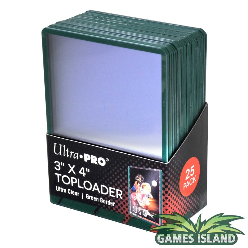 Ultra Pro - Toploader - 3" x 4" Green Border Toploader (25 pieces), 2,99